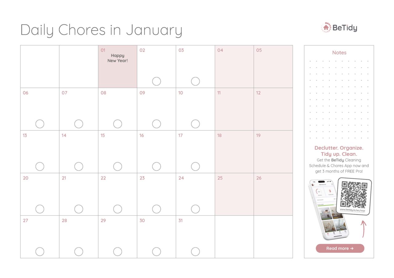 Printable Chore Chart Template & Checklists
